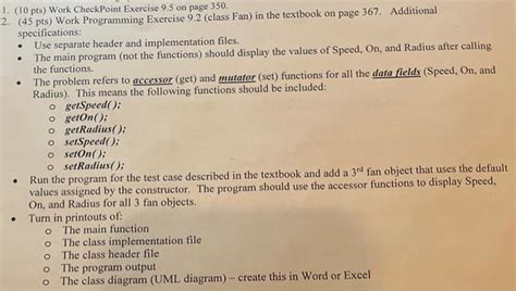 Solved 1 10 Pts Work Checkpoint Exercise 95 On Page 350