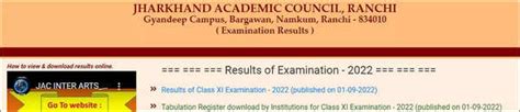 Jac Result Jharkhand Jac Class 11 Result 2022 Declared At Direct Link Times