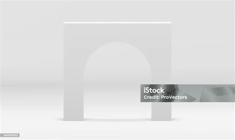 흰색 3d 아치 길 프리미엄 게이트 출구 입구 장식 요소 전면 보기 현실적인 벡터 일러스트 레이 션 게이트에 대한 스톡 벡터 아트 및 기타 이미지 Istock
