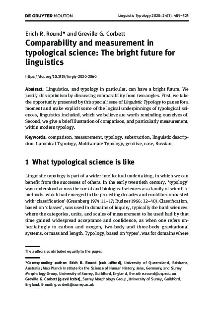 Pdf Linguistic Typology