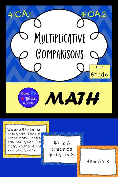 Multiplicative Comparisons Matching Statements Equations And Word Problems Word Problems