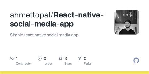 GitHub Ahmettopal React Native Social Media App Simple React Native Social Madia App