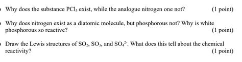 Solved Why Does The Substance PCl Exist While The Analogue Chegg Com