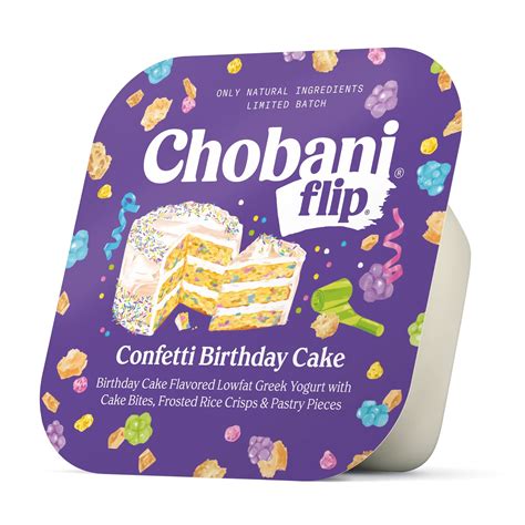 Chobani Flip Ss Low Fat Greek Yogurt Limited Batch Confetti Birthday