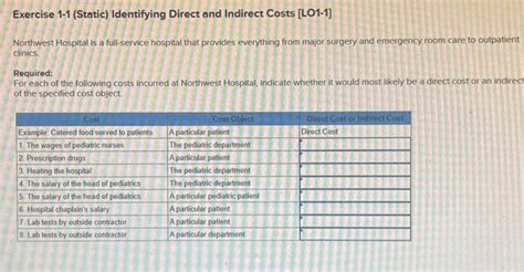 Solved Exercise Static Identifying Direct And Indirect Chegg