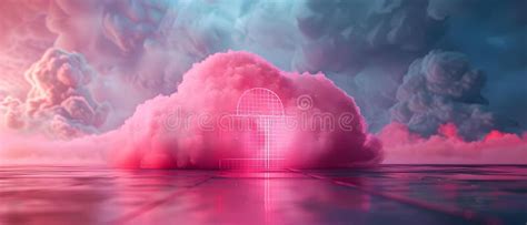 Digital Fortress Encrypted Cloud Encryption In A Surreal Sky Concept Cloud Security Data