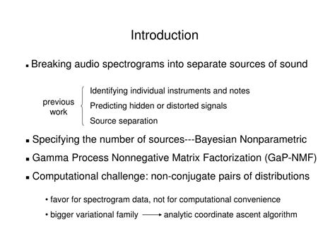 ppt bayesian nonparametric matrix factorization for recorded music