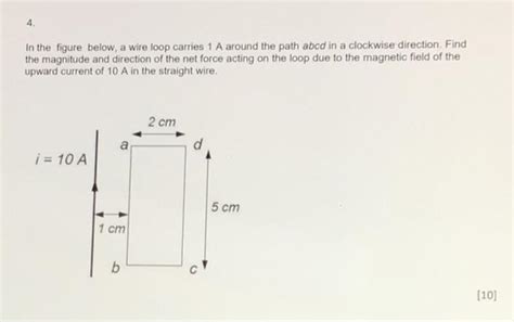 Solved In The Figure Below A Wire Loop Carries A Around Chegg