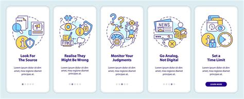 How To Read Bad News Onboarding Mobile App Screen Media Overload Walkthrough 5 Steps Editable
