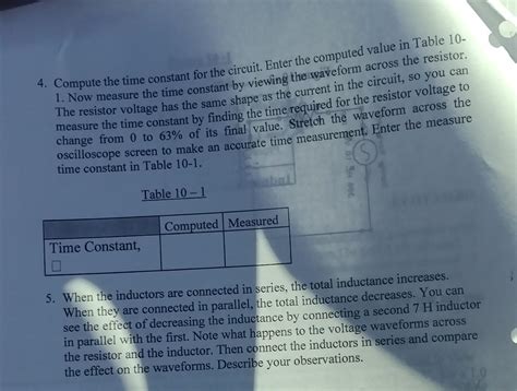Solved Compute The Time Constant For The Circuit Enter Chegg
