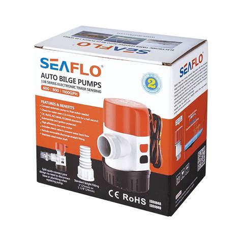 Seaflo Electronic Sensing Auto Bilge Pump 13b Series 12v 600gph2271 Lph
