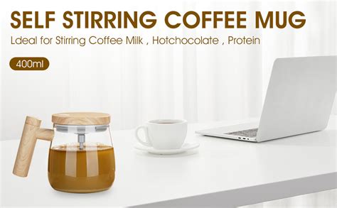 Self Stirring Coffee Mug with Handle 400ml Electric Stirring Mug ...