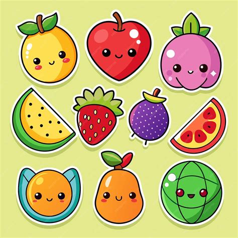 Premium Vector Cute Fruit Characters With Happy Faces