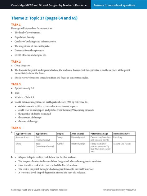 Igcse Ol Geo Cb Answers Theme 2 Natural Environment Pdf River Erosion