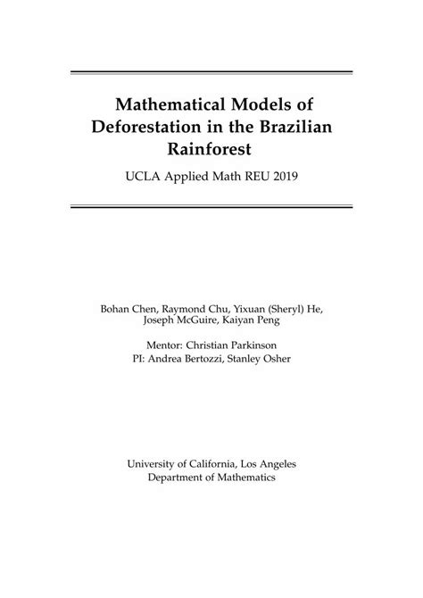 Pdf Mathematical Models Of Deforestation In The Brazilian Dokumentips