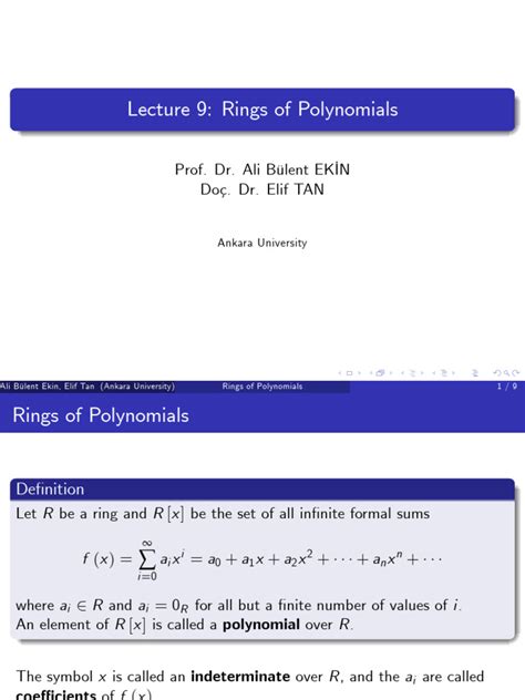 Rings Of Polynomials Pdf Ring Mathematics Polynomial
