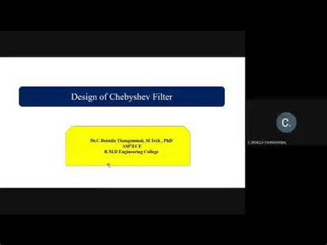 Platform To Learn Design Of Chebyshev Filter