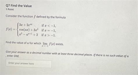 solved q7 find the value 1 point consider the function f