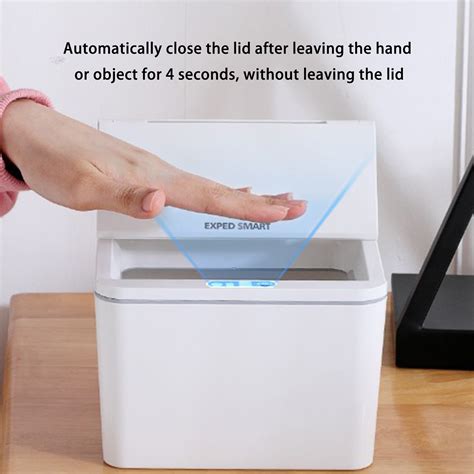Cssad Kitchen Trash Smart Charging Can Stainless Steel Rectangle