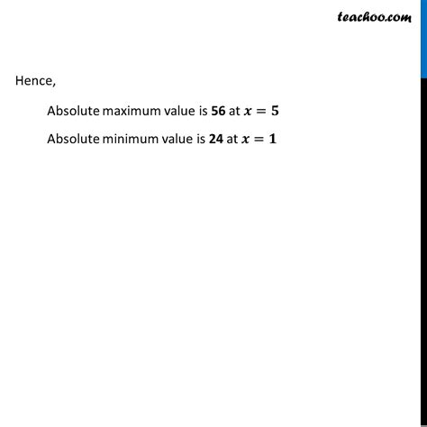 Example Find Absolute Maximum Minimum Values Of F X