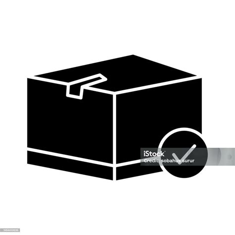 체크 목록이 있는 화물 상자 아이콘 그림입니다 주문 배송 아이콘에 적합합니다 물류 배송과 관련된 아이콘 글리프 아이콘 스타일입니다 간단한 벡터 디자인 편집 가능 가득 찬에