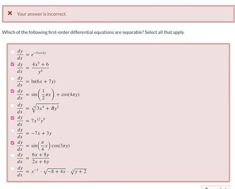 solved which of the following first order differential