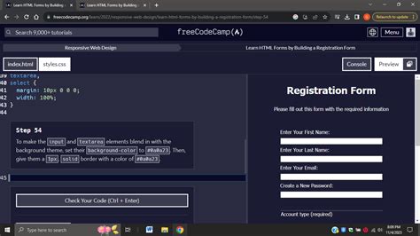 Step 54 In Html Forms Html Css The Freecodecamp Forum