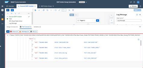 connect bapi using action group with sap build process automation sap