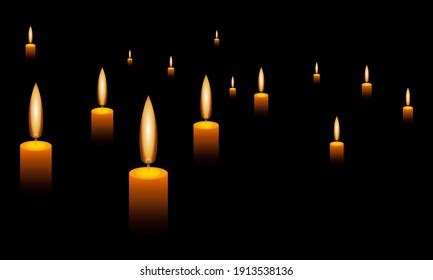 Candles Glowing Dark Abstract Realistic Vector Stock Vector Royalty