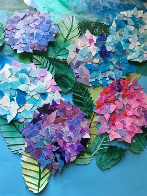 Diy Paper Hydrangea Collage