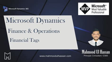 Financial Tags In Dynamics 365 Finance And Operations Mahmood Ul Hassan