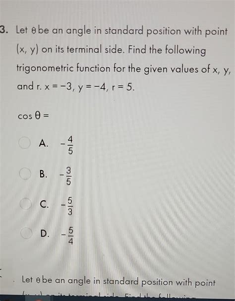 Solved Name The Quadrant Or Quadrants Where The Terminal