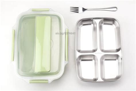 Метална кутия за храна кутия за обяд с 4 отделения Съдове Сервизи