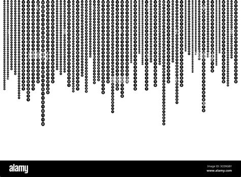 Binary Code Zero One Pattern With Falling Circles Matrix Digital Art