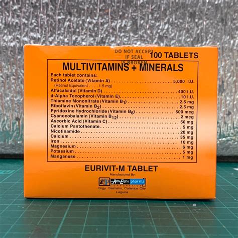 Enervon Clusivol Generic Eurivit M Multivitamins Minerals Tablets Lazada Ph