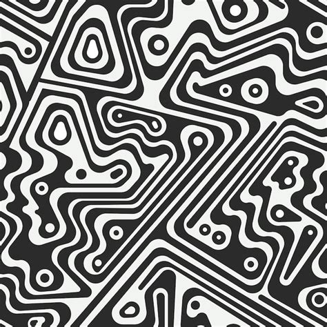 Premium Vector Monochrome Technology Seamless Pattern