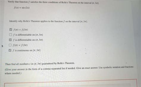 solved verify that function f satisfies the three conditions