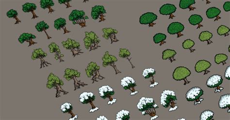 Unique Nature Trees 2d Environments Unity Asset Store