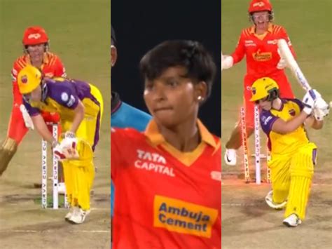 Watch Priya Mishras Stunning Spin Traps Up Ws Top Batters Tahlia Mcgrath And Grace Harris In