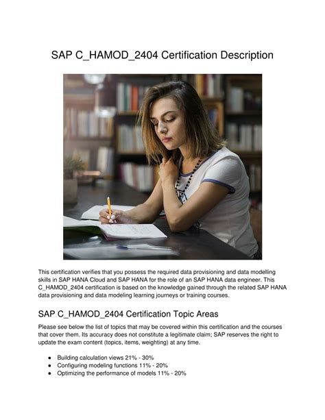 PPT SAP C HAMOD 2404 Certification Description PowerPoint Presentation ID 13207736