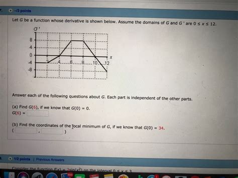 solved 13 points let g be a function whose derivative is