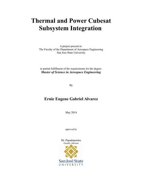 Pdf Thermal And Power Cubesat Subsystem Integration · Figure 1 Block Diagram Of Electrical