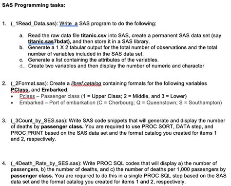 sas programming tasks 1 [1read data sas write a