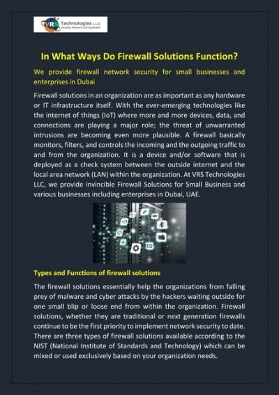 In What Ways Do Firewall Solutions Function