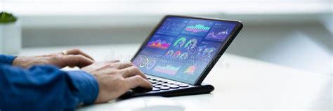 KPI Analytics Dashboard With Graphs Stock Image Image Of Exchange Computer 212690063