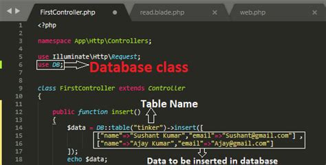 How To Insert And Read Data From Database Using Controller