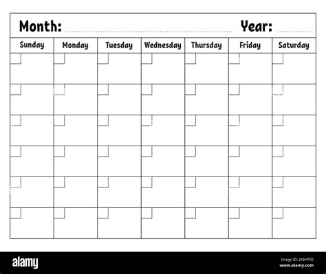 Character Printable Blank Monthly Calendar 2025 Blank Calendar