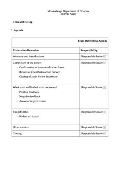 Top 12 Debriefing Form Templates Free To Download In PDF Format