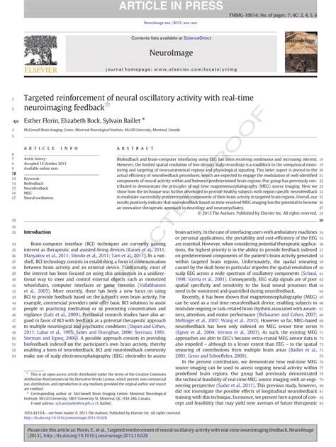 Full Article Targeted Reinforcement Of Neural Oscillatory Activity With Real Time Neuroimaging
