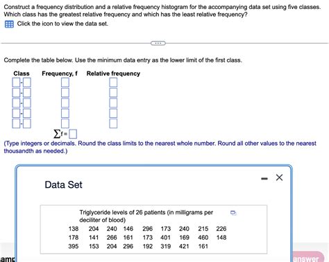 Solved Construct A Frequency Distribution And A Relative